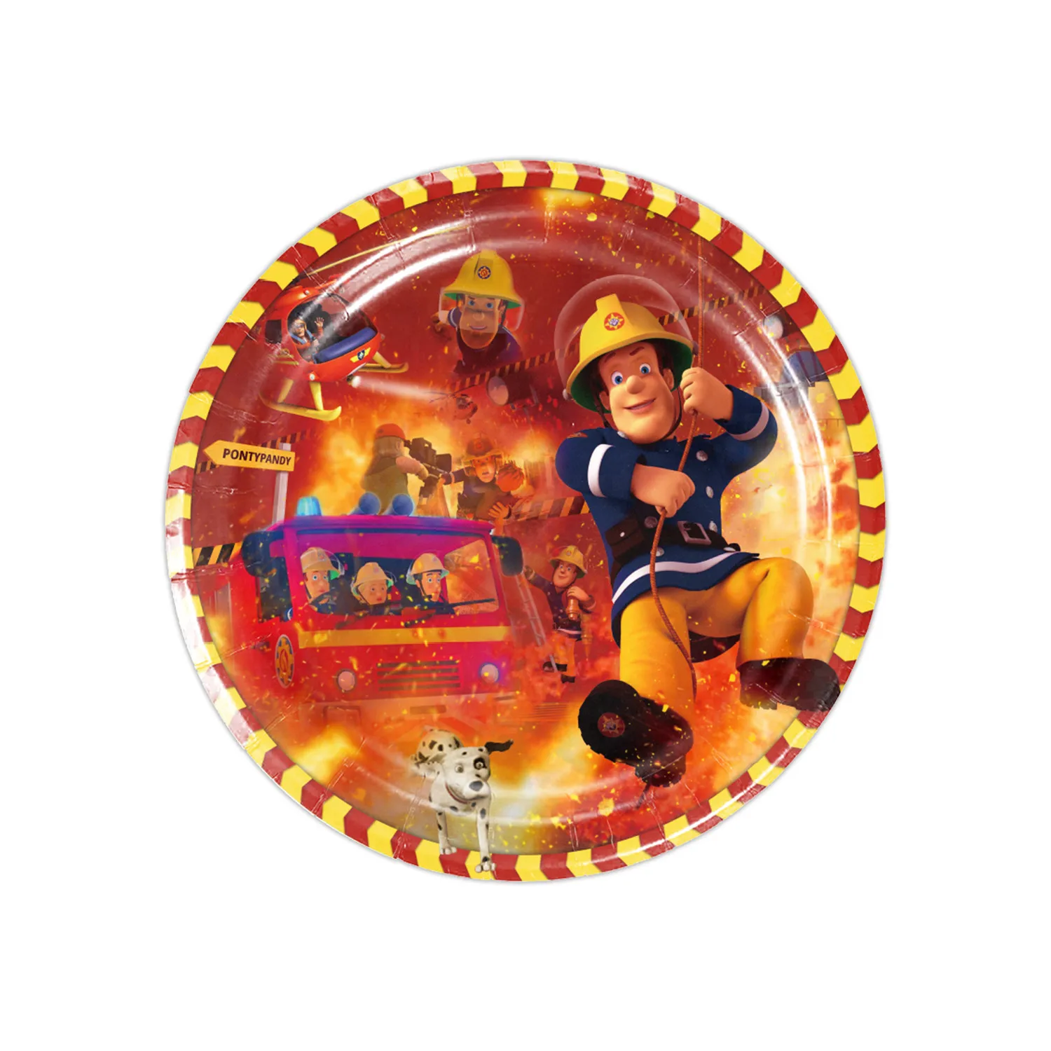 Fireman Sam Party Tableware Plates Cups Fire Engine Truck Fireman Sam ...