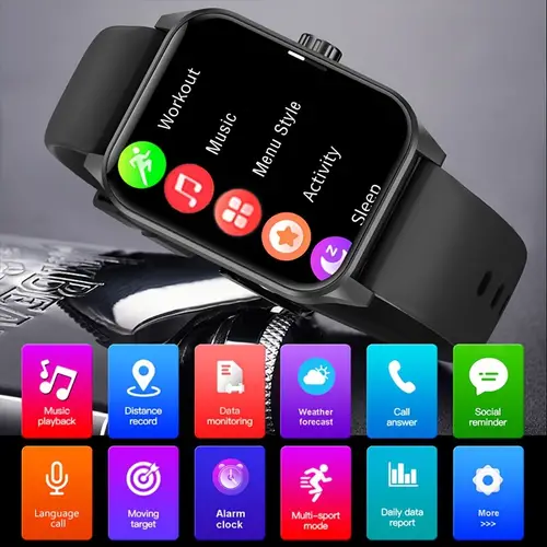 Coiusor Men'S Smartwatch 1.85" HD Touchscreen, Wireless Call, Multi ...